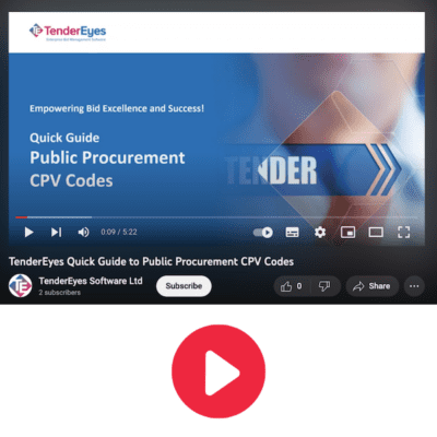 Tenders 101 Public Procurement CPV Codes - TenderEyes | The Leading Bid Management Software
